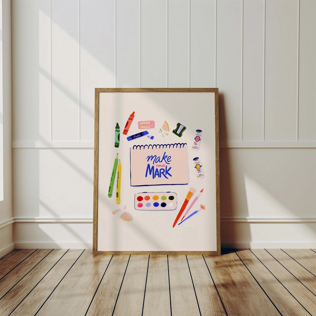 Art Supplies Poster "make Your Mark". Kids and Children's Art Studio ...