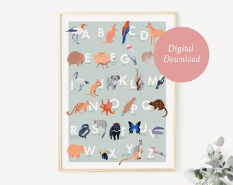 Printable Alphabet Poster Australian Animal Digital Download | Etsy ...