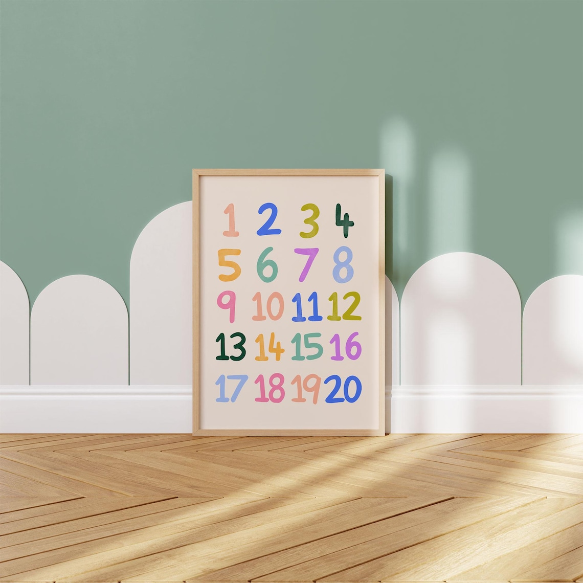Colorful Numbers 1-20 Poster for Kids: Educational Nursery Wall Art ...