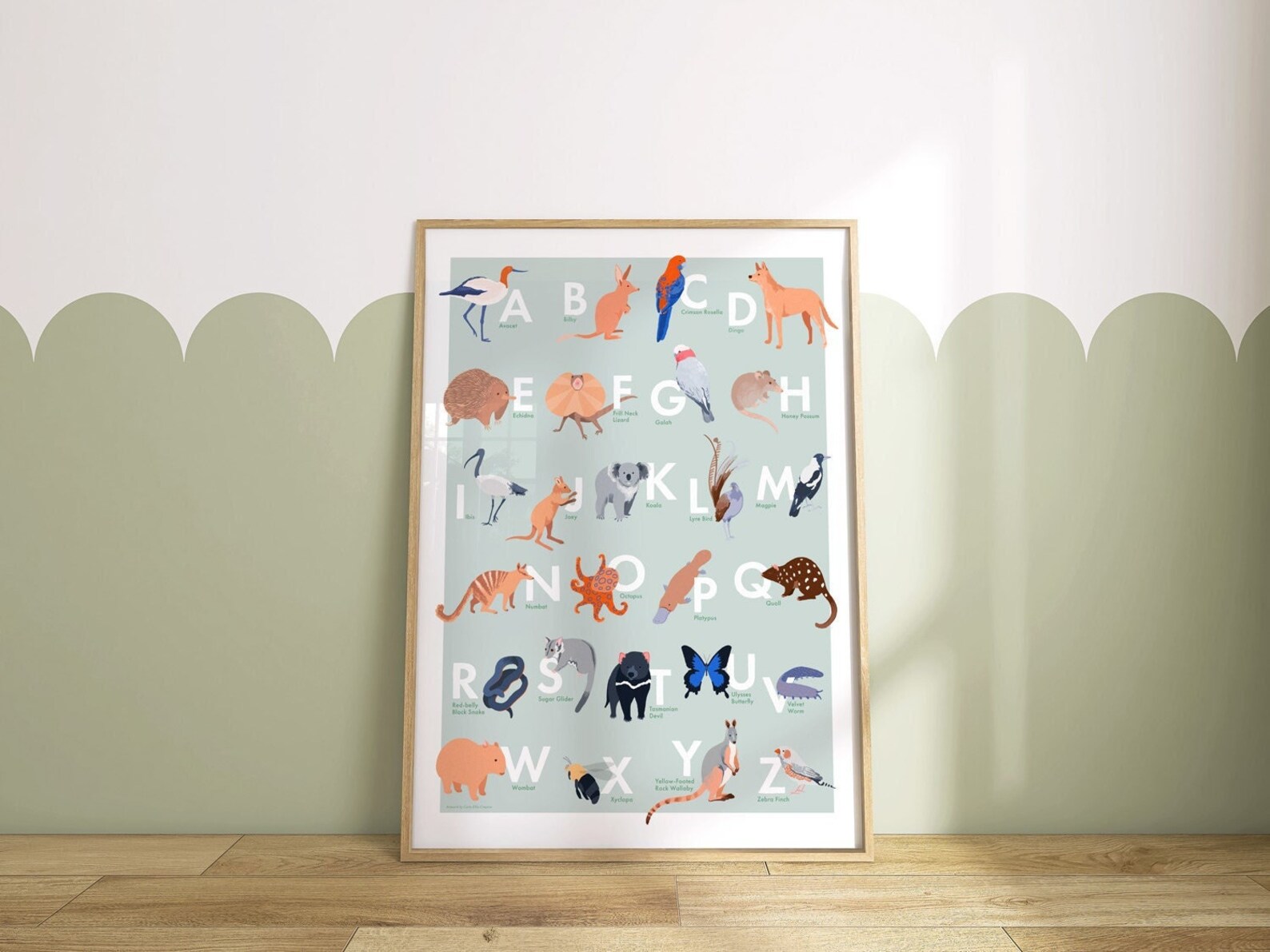 Printable Alphabet Poster Australian Animal Digital Download ABC Print ...