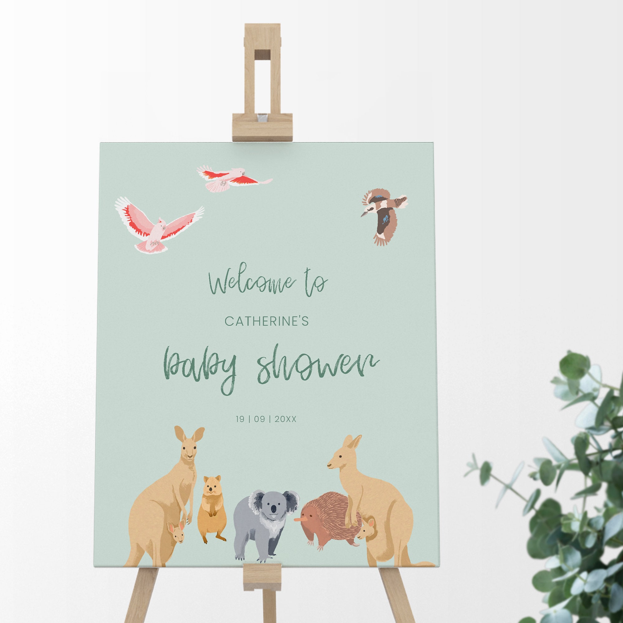 Editable Baby Shower Welcome Sign: Australian Animals Party - Etsy