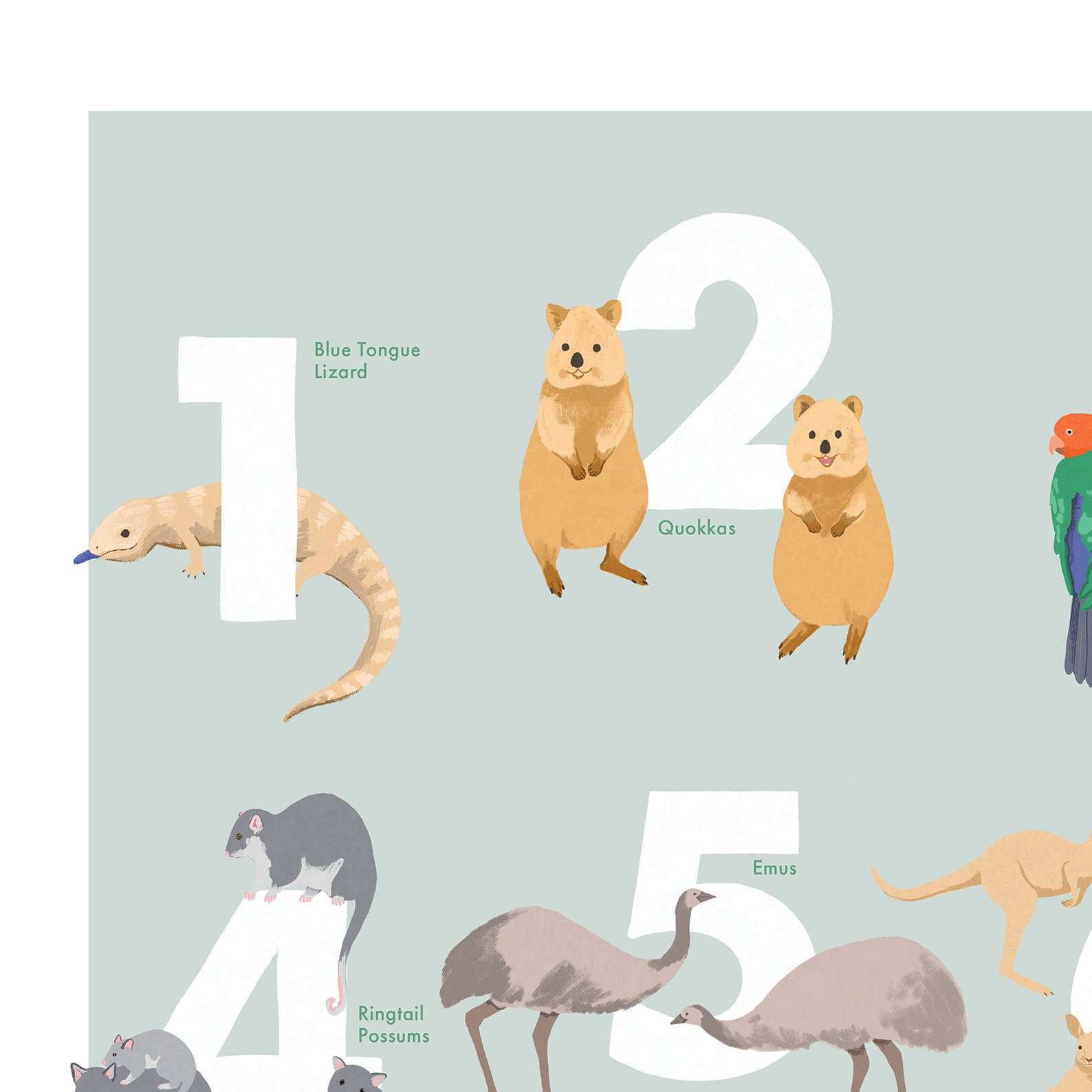Printable Numbers Poster Australian Animal Digital Download - Etsy