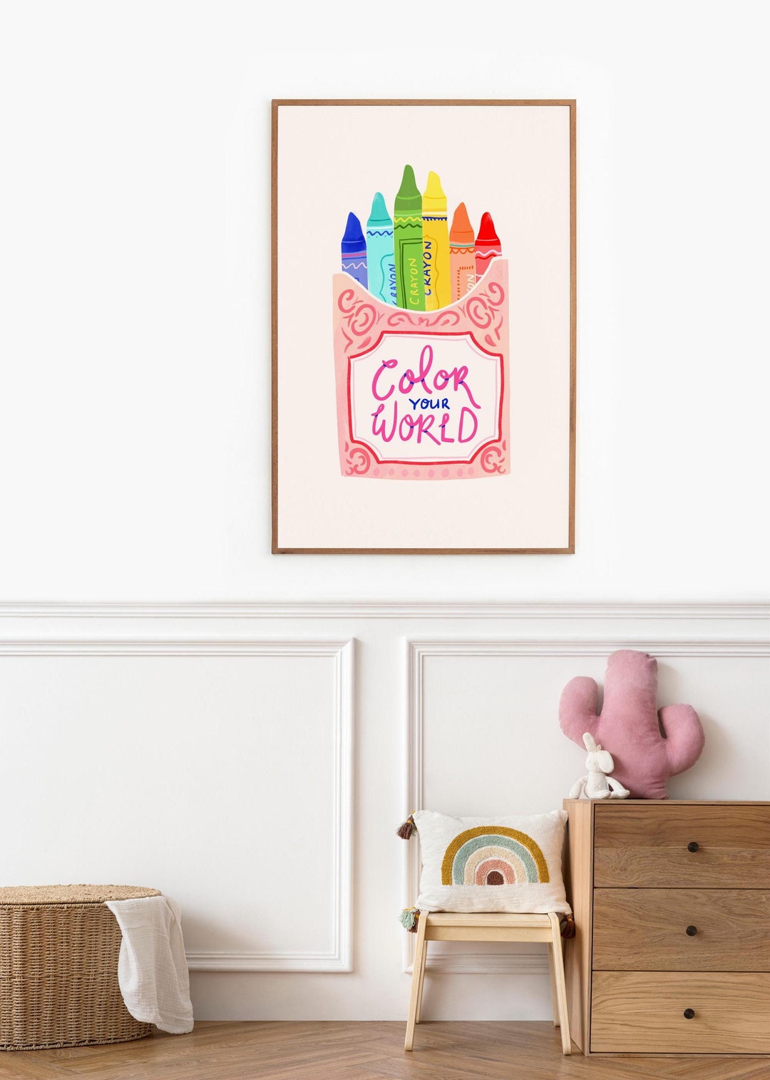 Printable Crayons Poster "color Your World". Kids Art Space. Children's ...