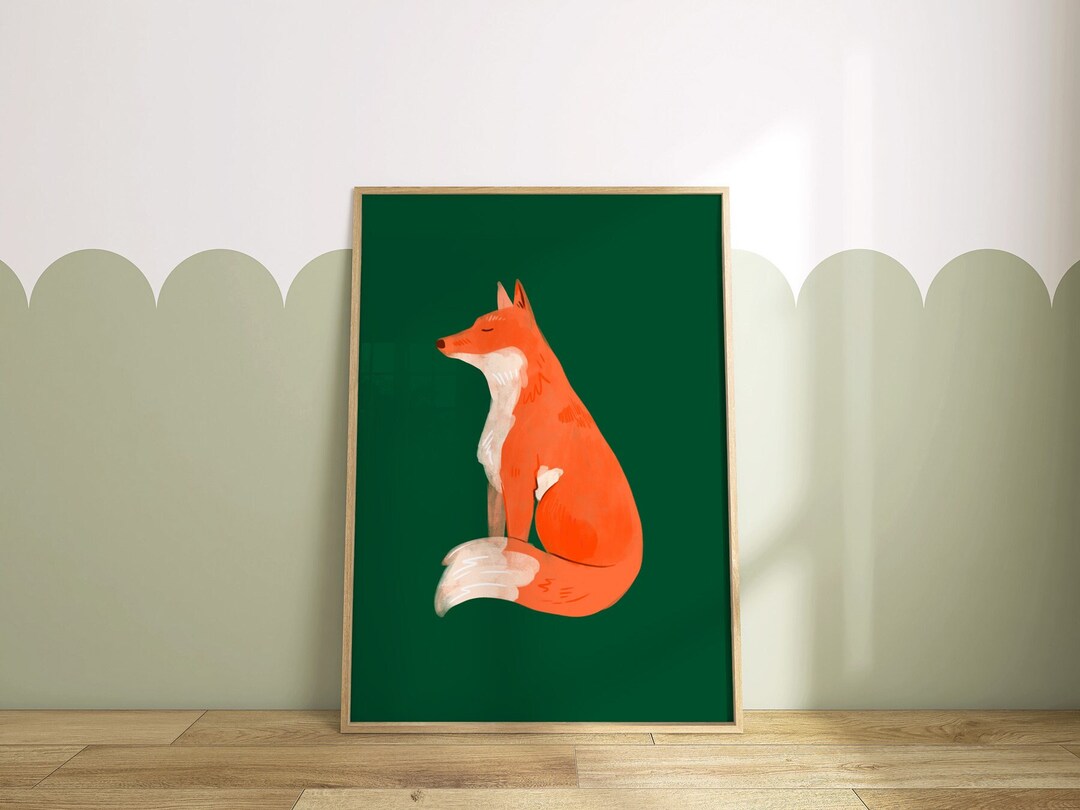 Printable Woodland Fox Wall Art Poster. Nursery Decor. Neutral Children ...