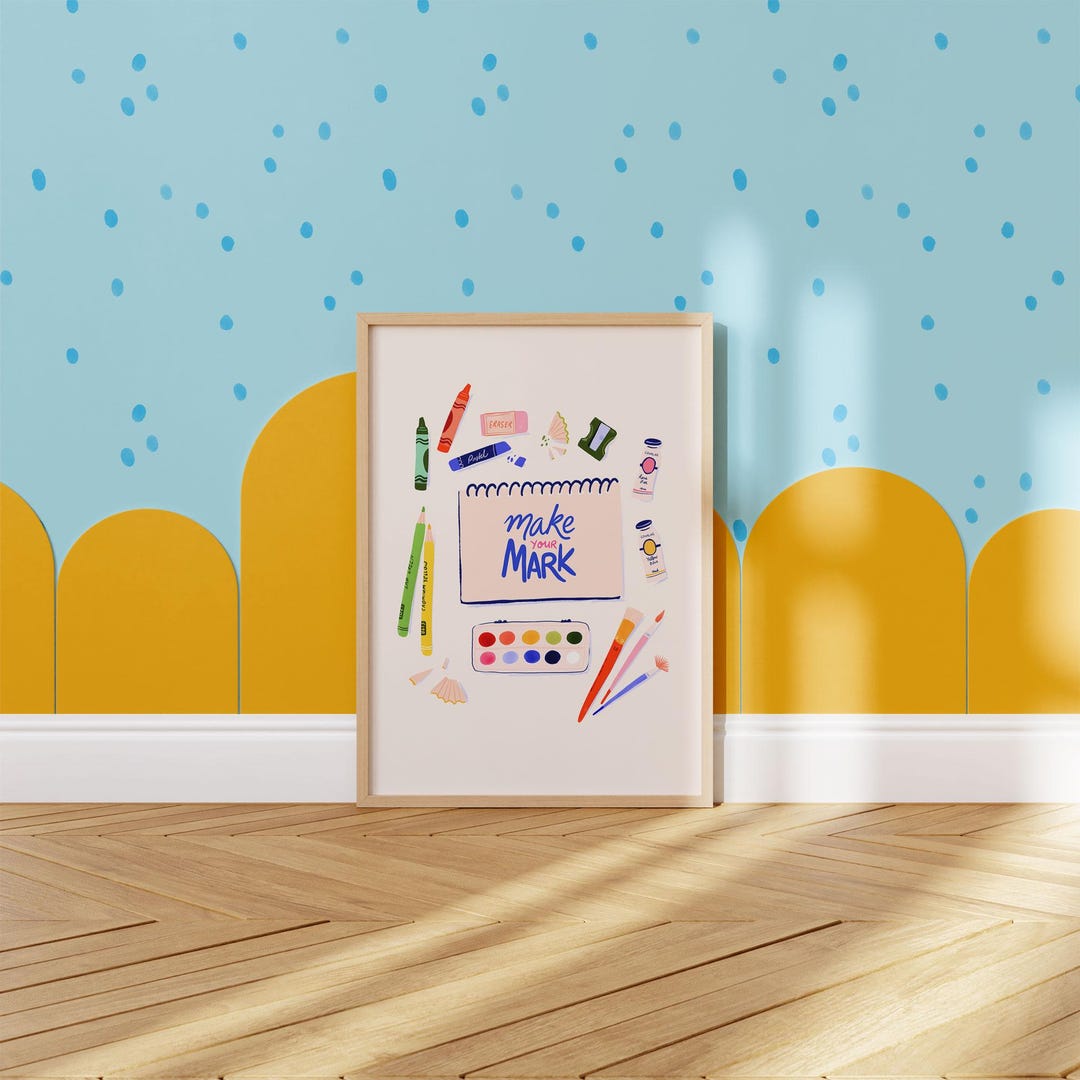 Art Supplies Poster "make Your Mark". Kids and Children's Art Studio ...