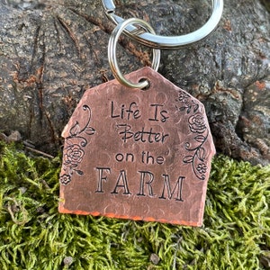 Life is Better on the Farm Hand Stamped Barn Keychain - Livestock ...