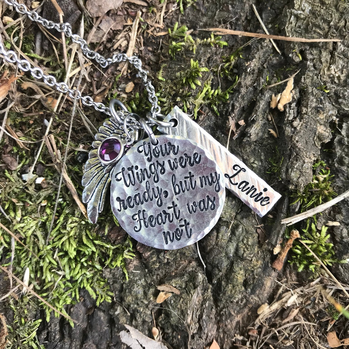 Your Wings Were Ready but My Heart Was Not Hand Stamped Necklace ...