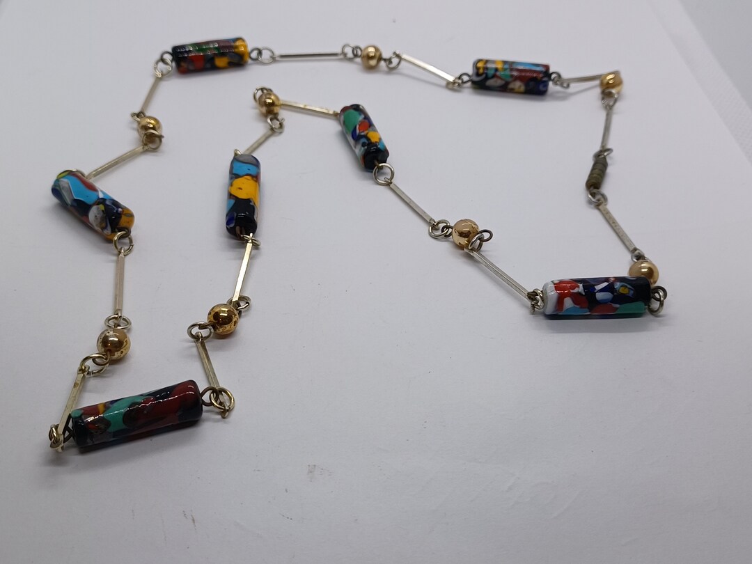 Vintage Italy Venetian Murano Lampwork Glass Multicolor Station ...