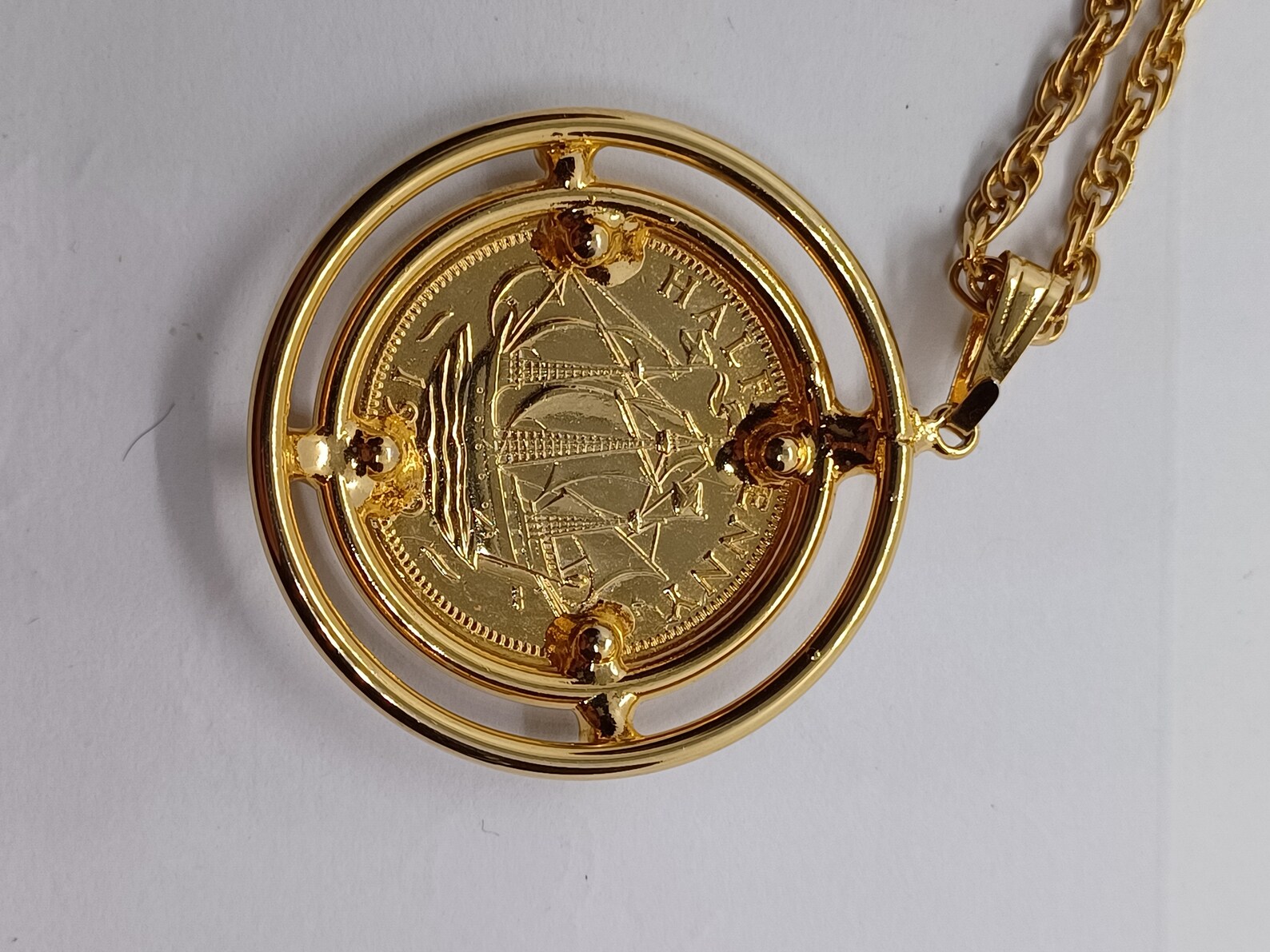 Vintage Ducas Golden Pendant on Chain - Etsy