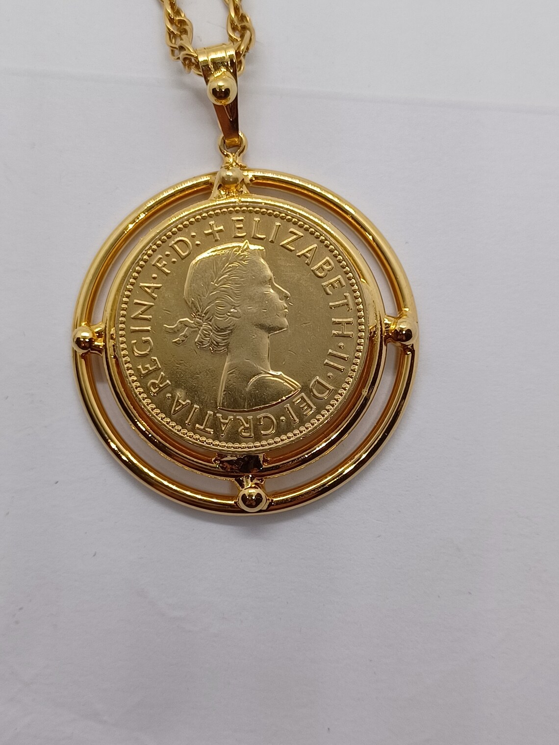 Vintage Ducas Golden Pendant on Chain - Etsy