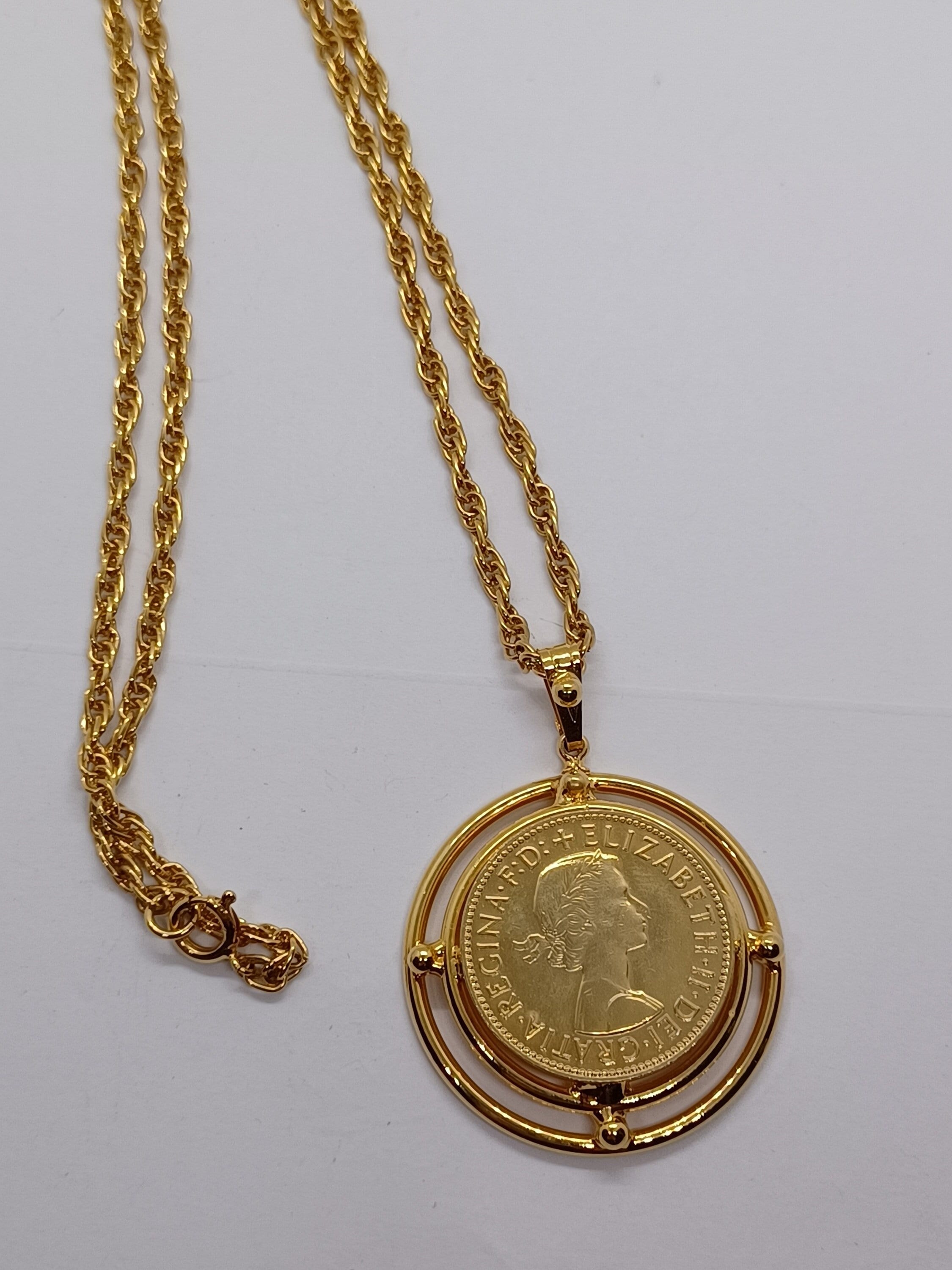 Vintage Ducas Golden Pendant on Chain - Etsy