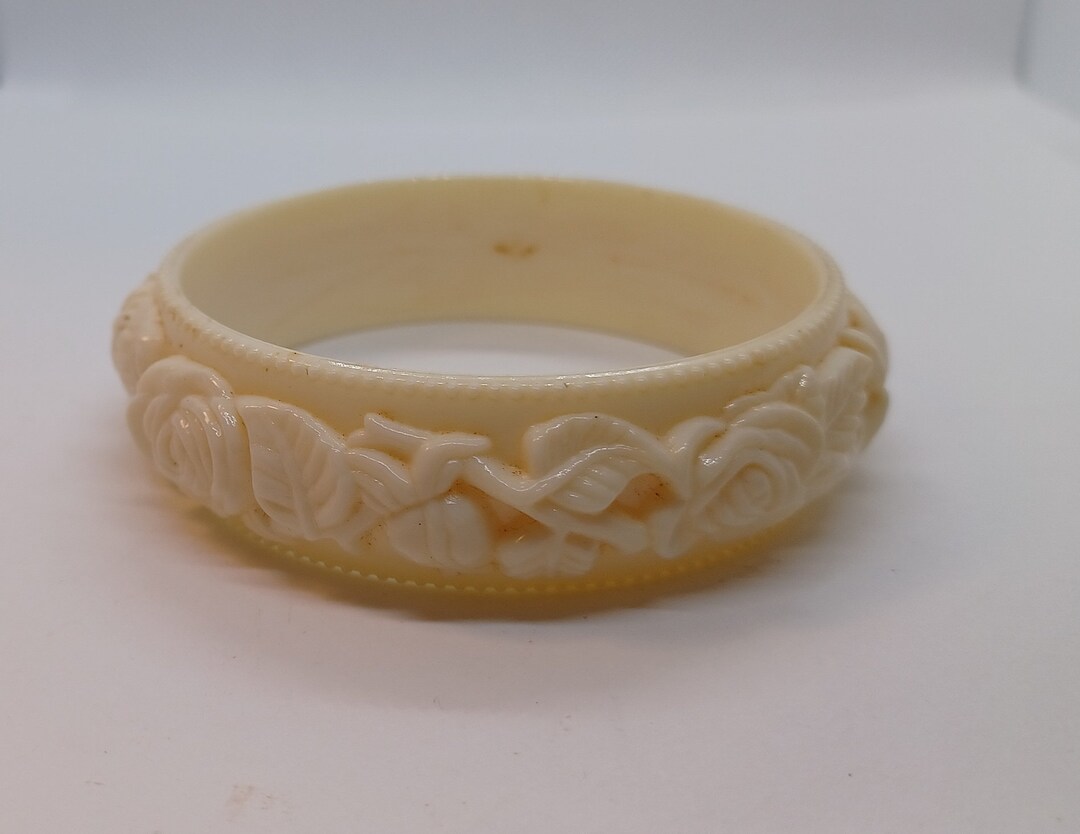 Vintage Celluloid Plastic Floral Bracelet - Etsy