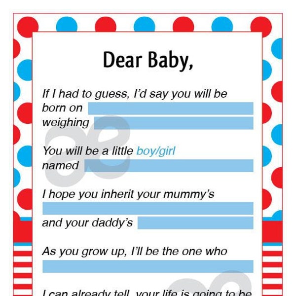 Dear Baby Letter - Etsy