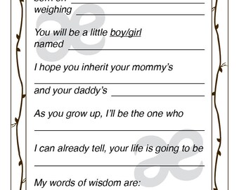 Dear Baby Letter | Etsy