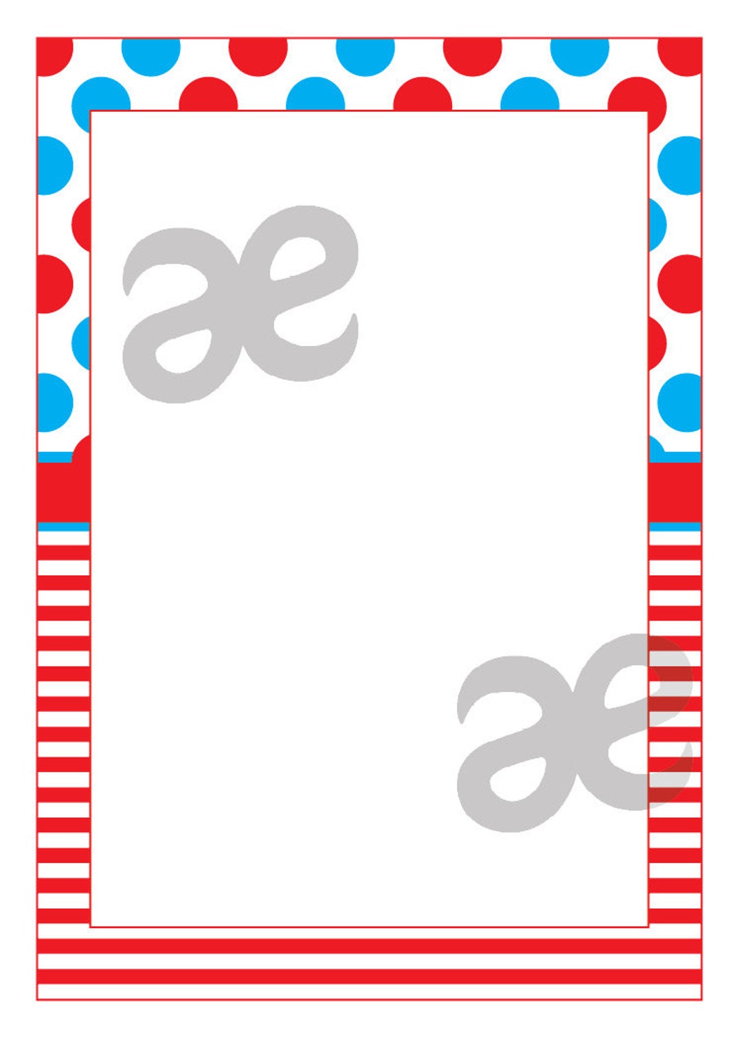 Dr Seuss Blue Polka Dot Border