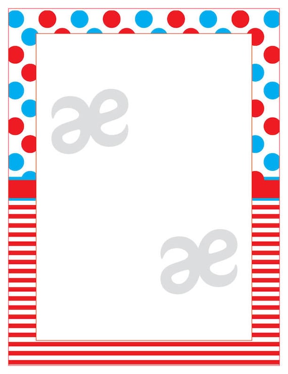 Dr Seuss Blue Polka Dot Border