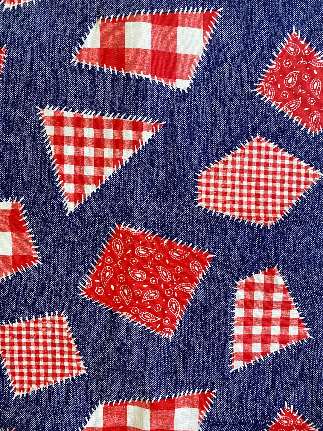 Vintage 1970s Faux Patchwork Fabric Cotton - Etsy