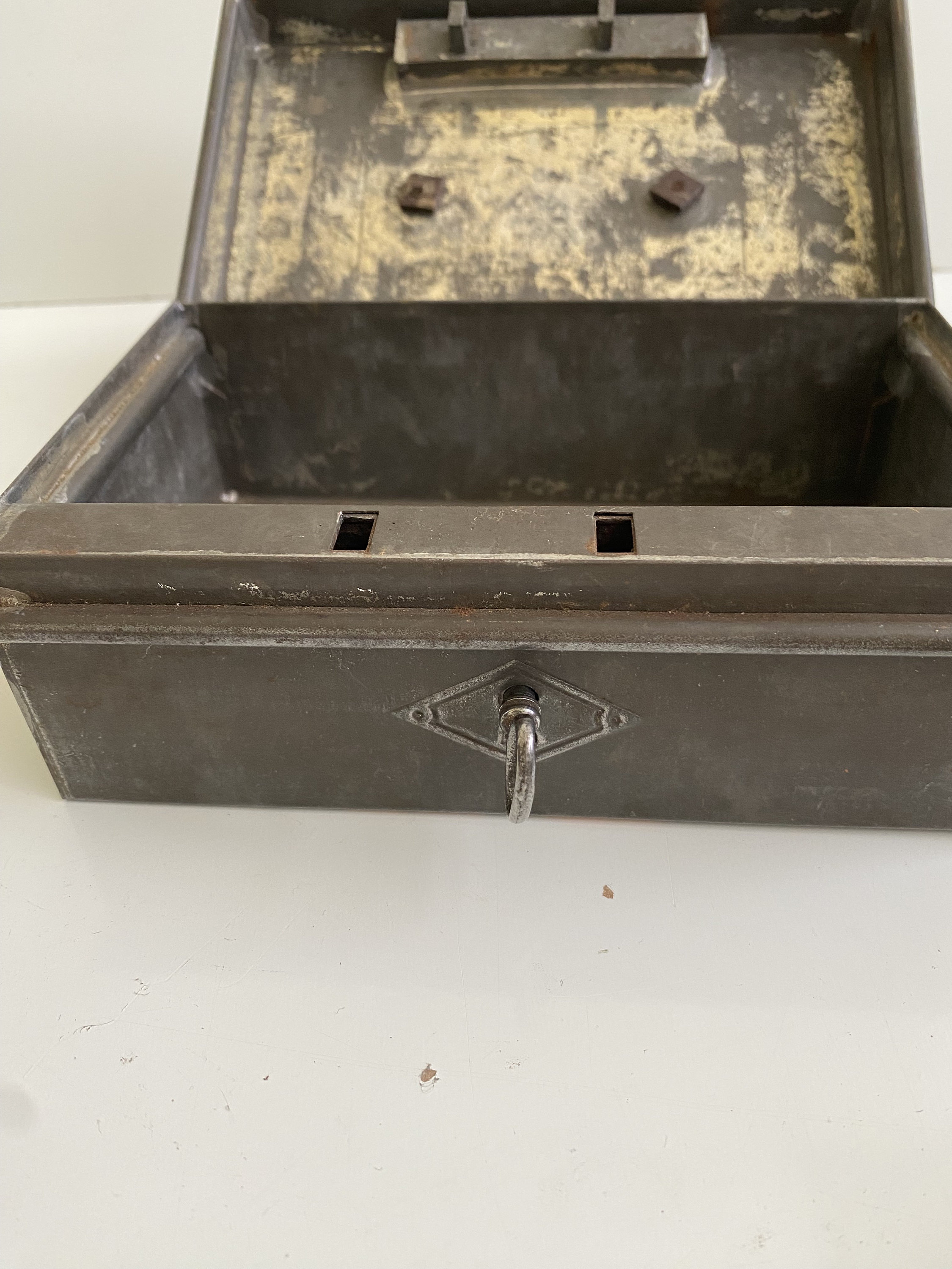 Vintage Metal Cash Box With Tray and Key Early 20th Century - Etsy