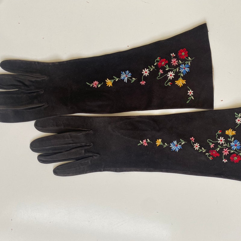 Embroidered Gloves - Etsy