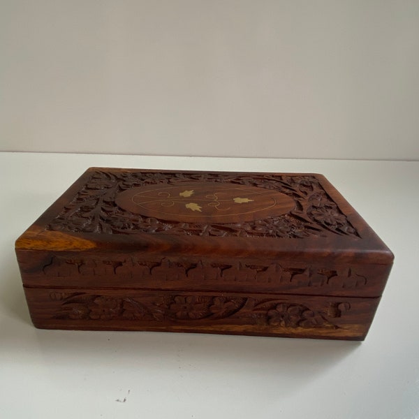 Carved Wood Box - Etsy