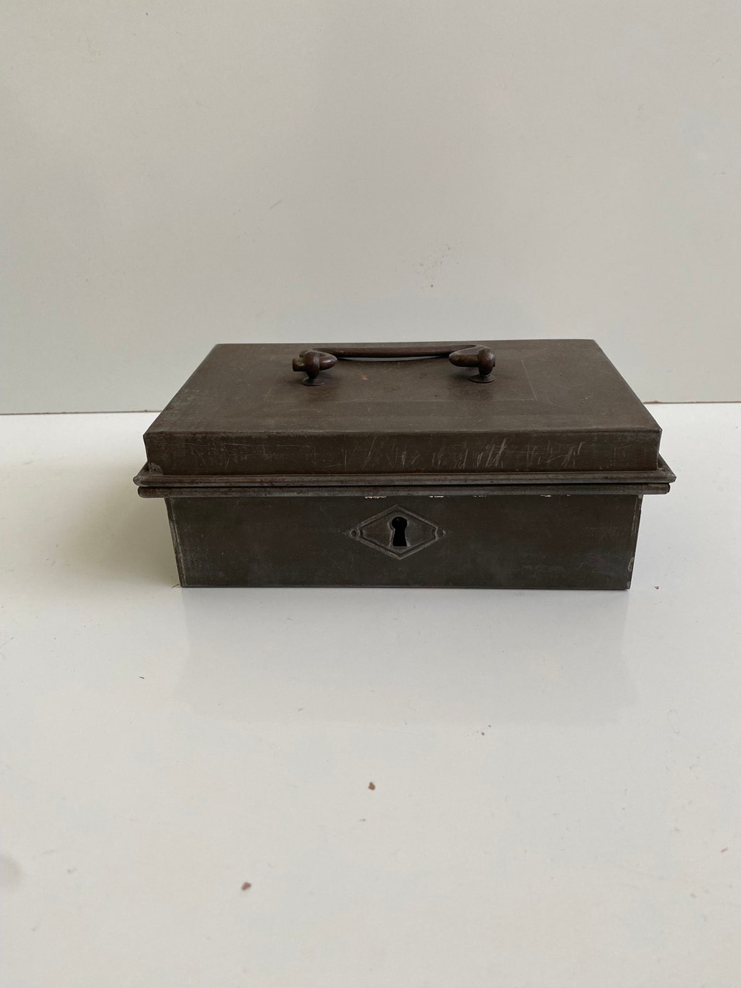 Vintage Metal Cash Box With Tray and Key Early 20th Century - Etsy
