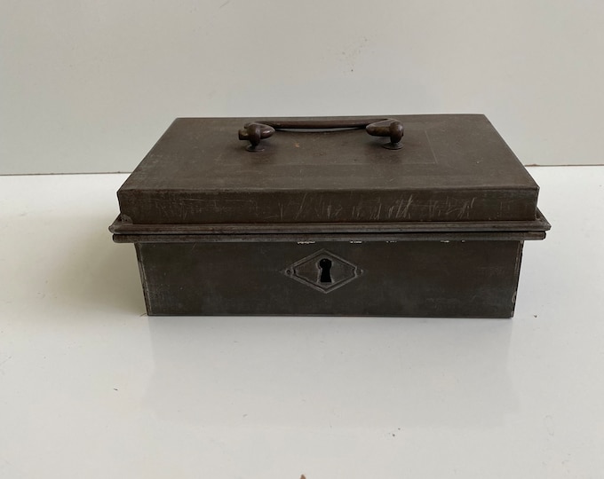 Vintage Metal Cash Box With Tray and Key Blue Mesh 1920s 30s - Etsy