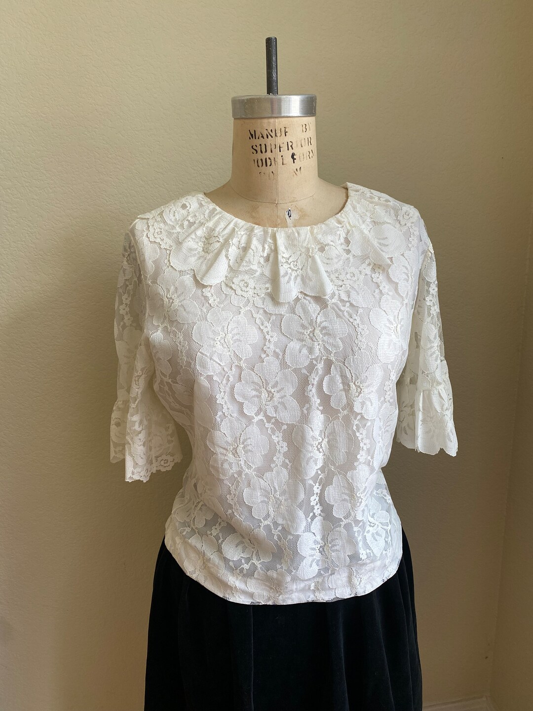 Vintage 1970s Alice Stuart Lace Blouse - Etsy