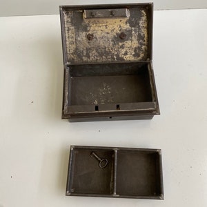 Vintage Metal Cash Box With Tray and Key Early 20th Century - Etsy