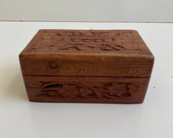 Vintage Carved Wood Box Handmade Italy - Etsy