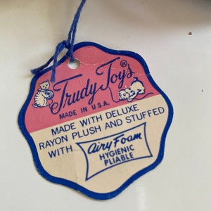 Vintage Plush Bunny Rabbit Trudy Toys 1960s - Etsy