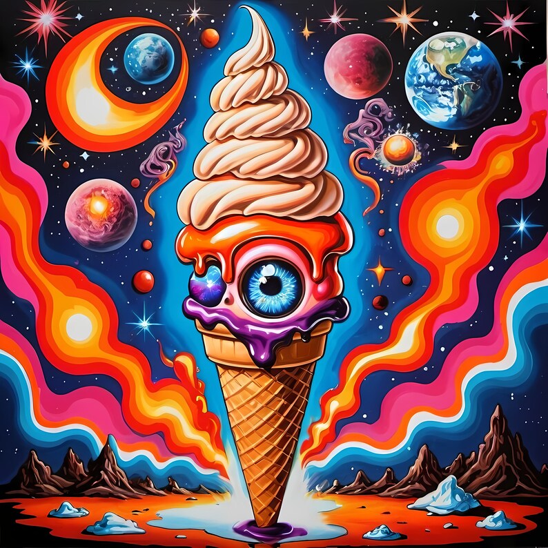 Crazy Cone AI Artwork for Your Wall - Etsy