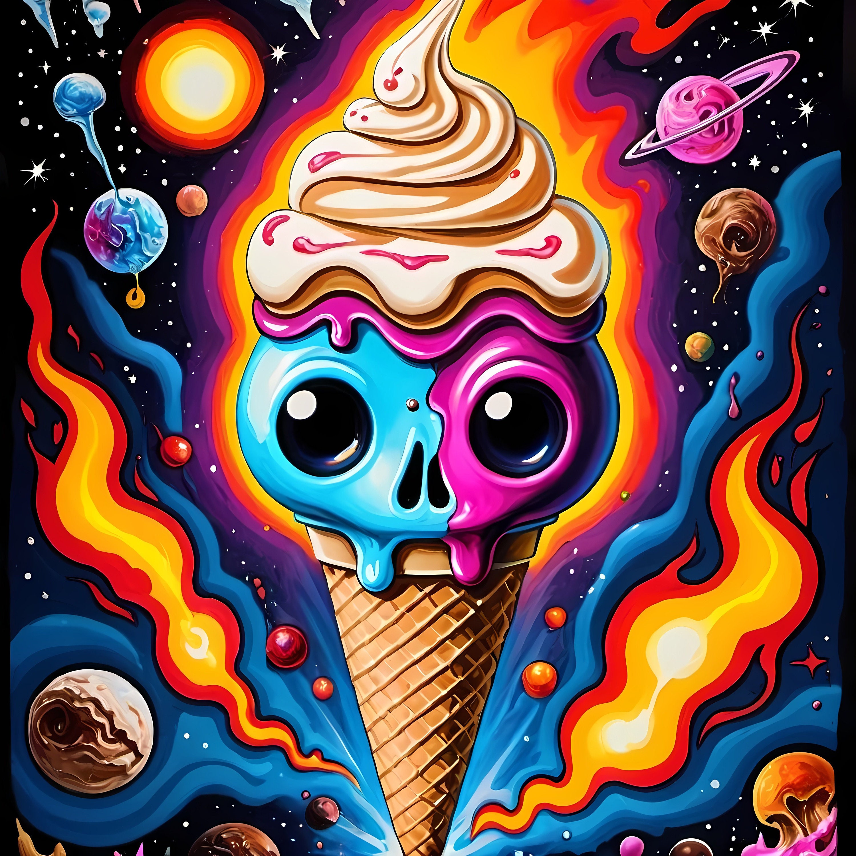 Crazy Cone AI Artwork for Your Wall - Etsy