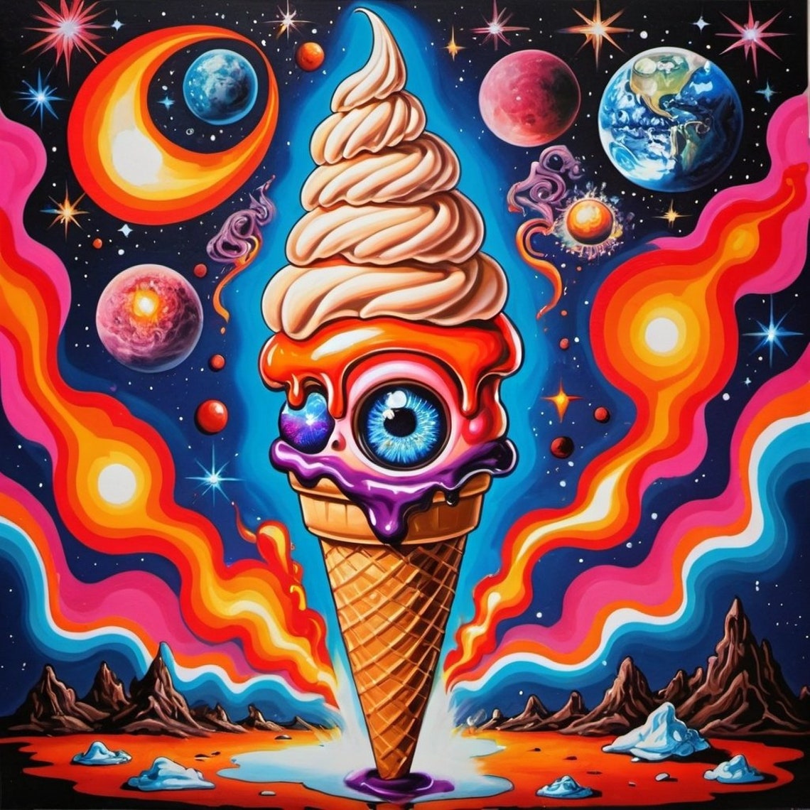Crazy Cone AI Artwork for Your Wall - Etsy