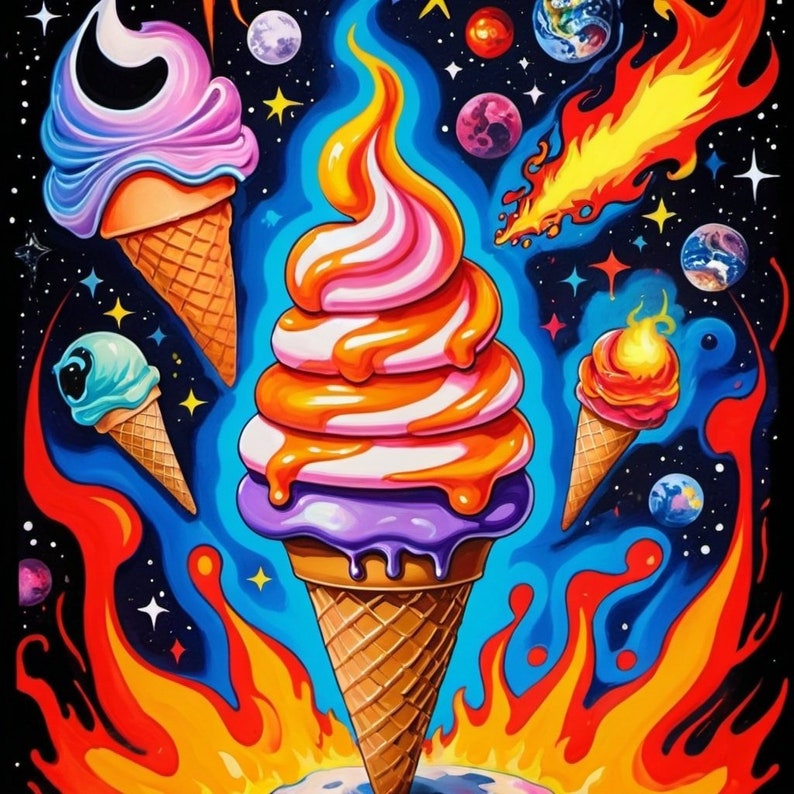 Crazy Cone AI Artwork for Your Wall - Etsy