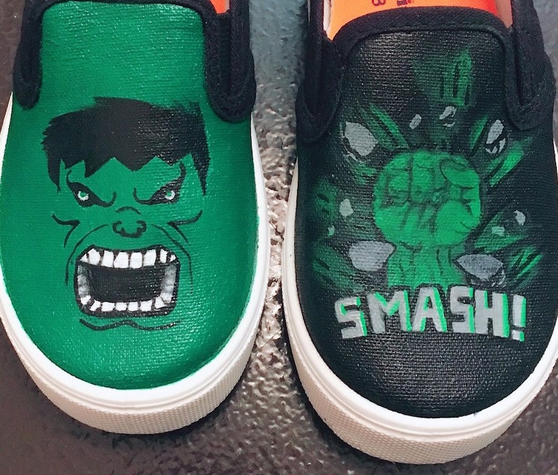 Hulk Smash custom painted shoes. Made to Order. Hand Painted | Etsy