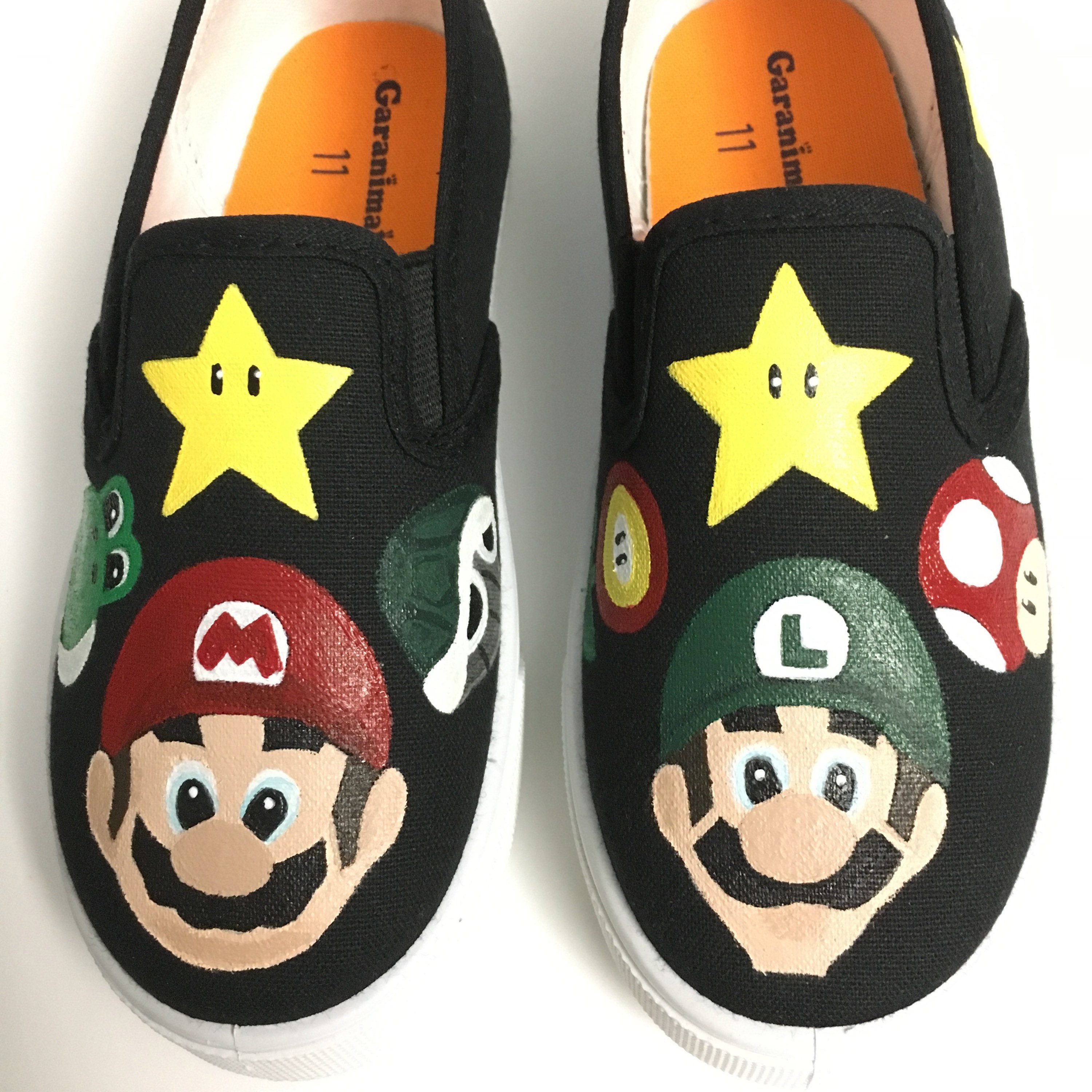 SALE LAST PAIR Super Mario Bros Mario Luigi and Friends Custom Painted ...
