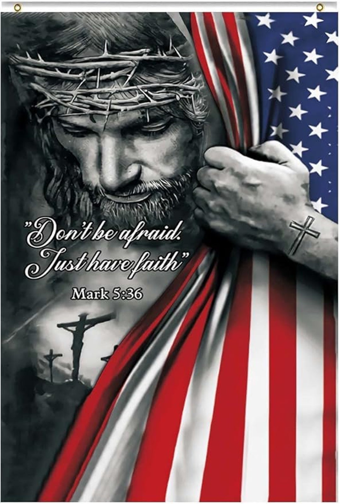 Christian Flag American Jesus Flags Stand for Freedom 3x5 Ft With ...