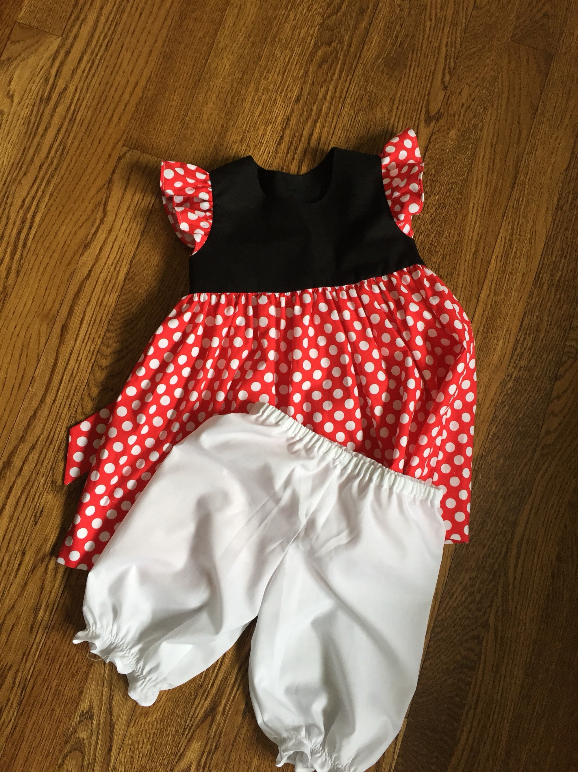 Minnie mouse dress Monogrammed dress Red polka dot flutter | Etsy