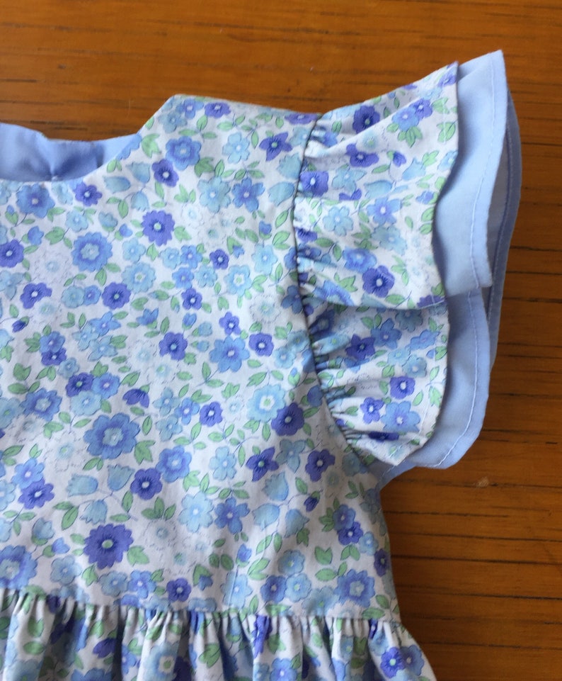 Toddler Blue Flower Flutter Sleeve Dress for Girls Blue - Etsy