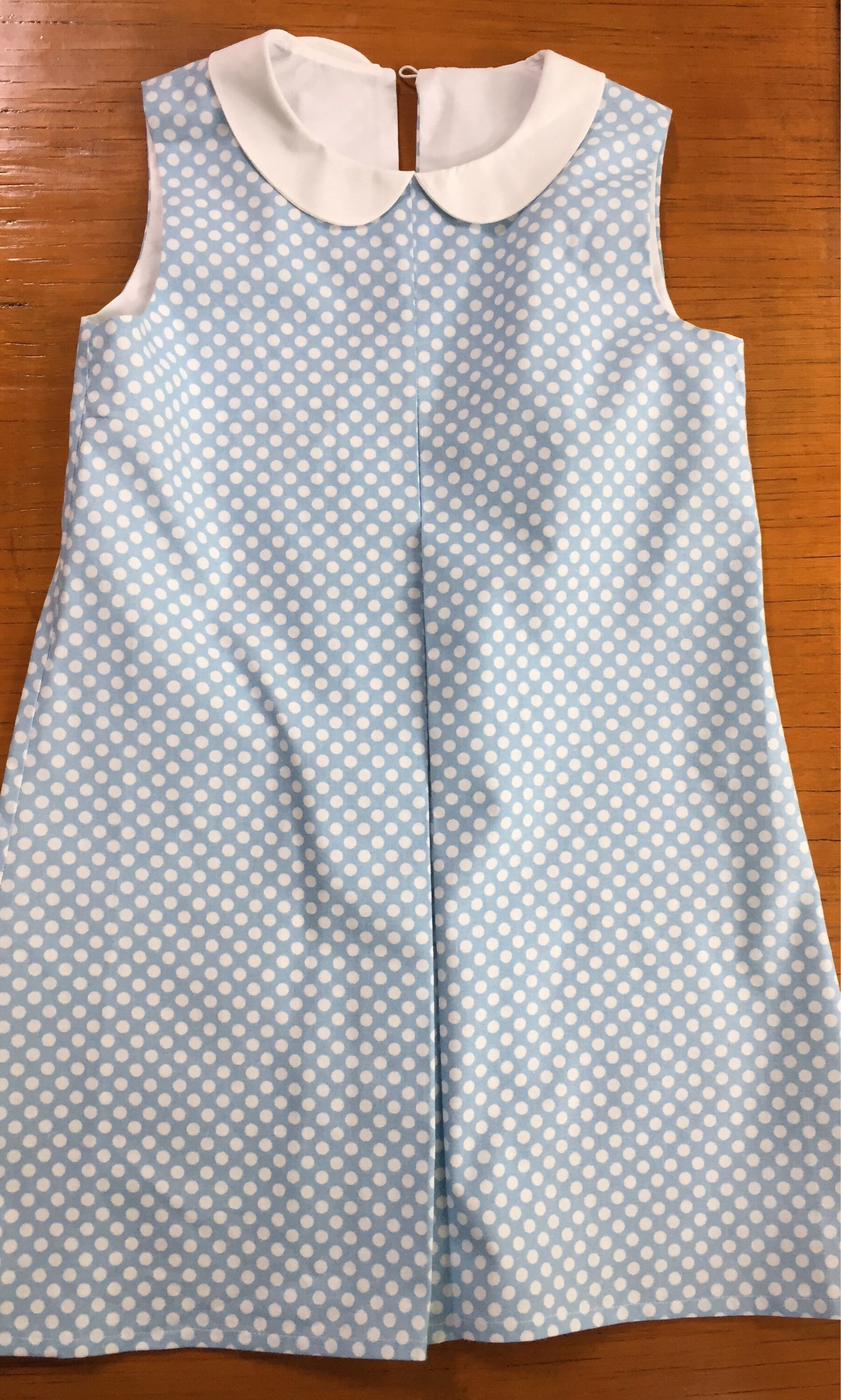 Retro Girls Dress, Peter Pan Collar Dress, Blue Polka Dot, Toddler ...