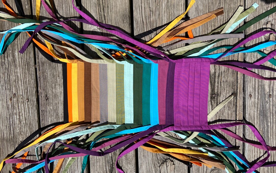 Handmade Kona Cotton Adult Face Mask With Ties | Filter Pocket - Etsy