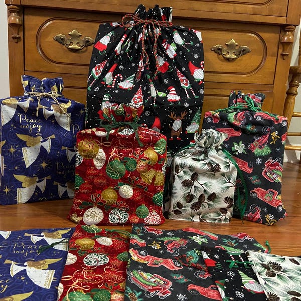 Christmas Cloth Bags - Etsy