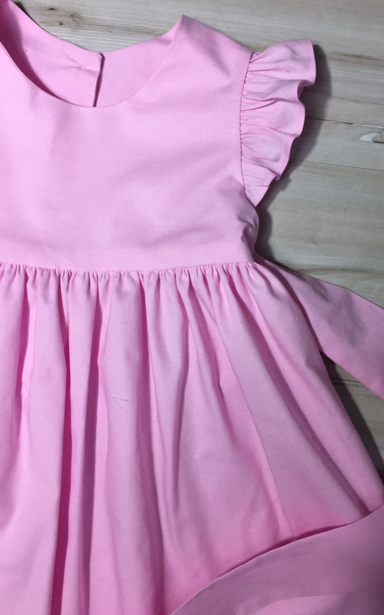 Pink Flutter Sleeve Girl Dress Toddler Flutter Sleeves Dress - Etsy