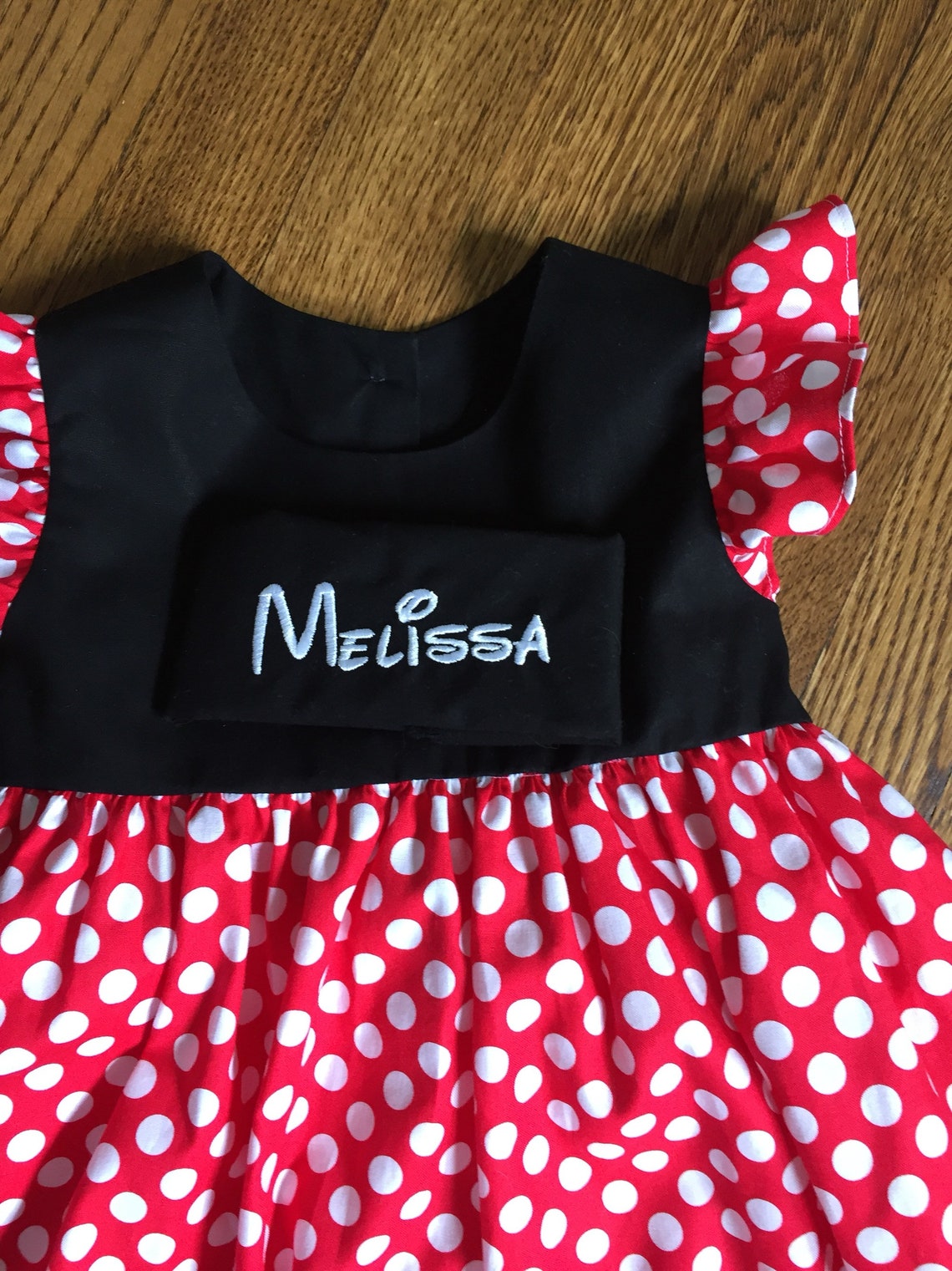 Minnie Mouse Dress Monogrammed Dress Red Polka Dot Flutter | Etsy