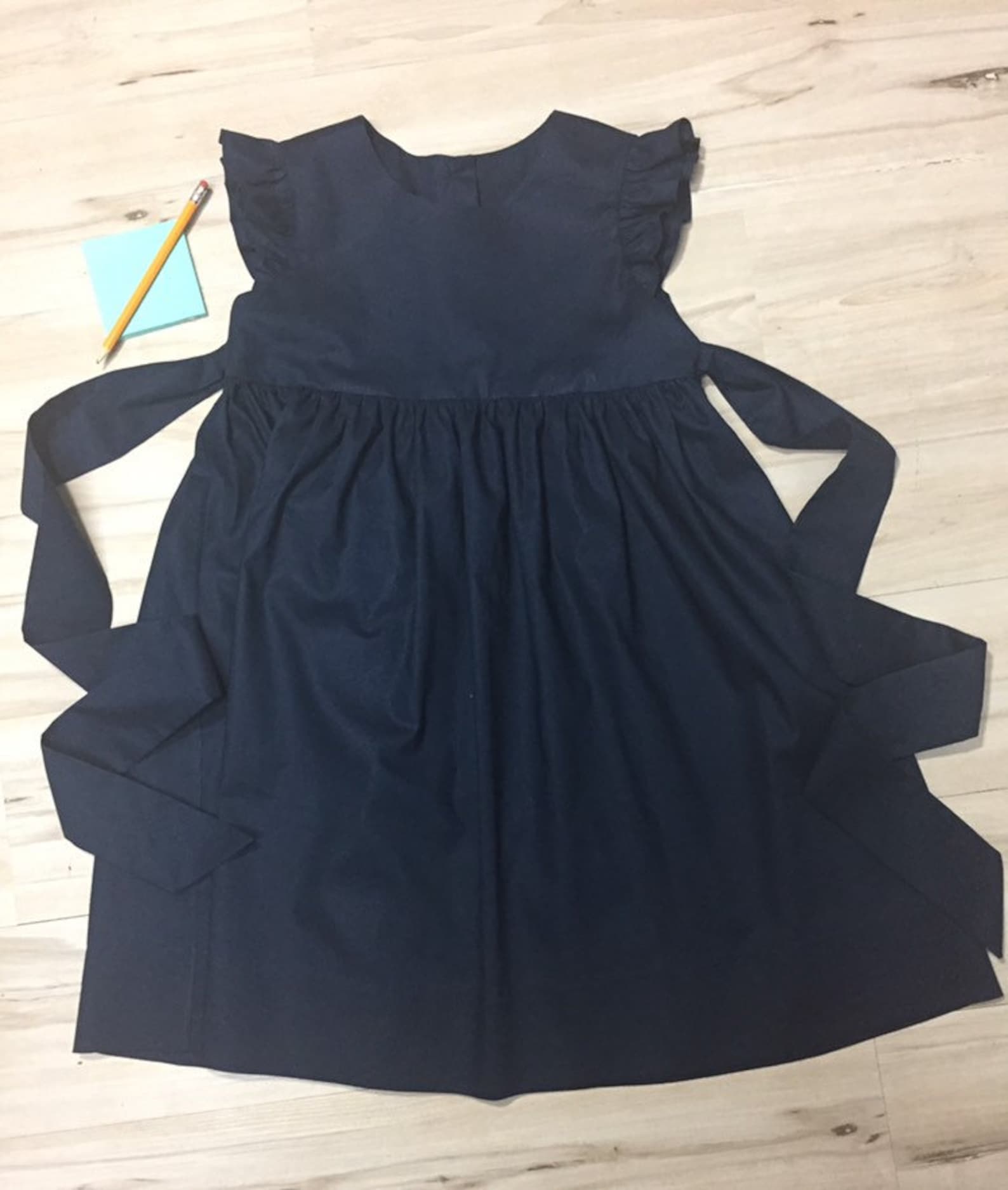 Navy Flutter Sleeve Girl Dress, Toddler Flutter Sleeves Dress, Baby ...