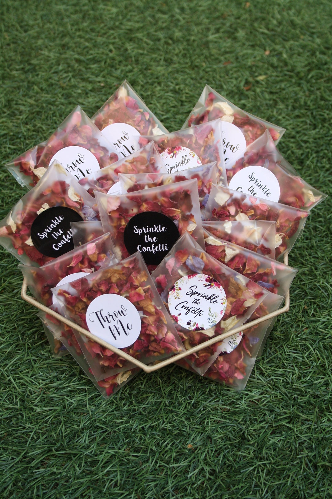 25 Wedding Confetti Bags, DIY Biodegradable Confetti Envelope Package ...