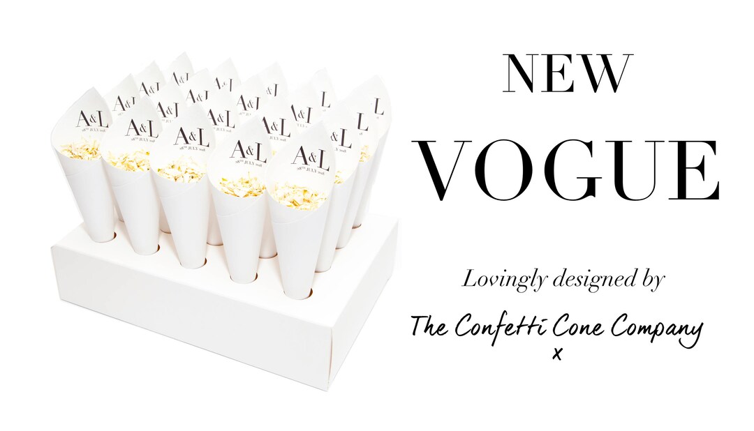 Wedding Confetti Cone Package, Vogue Confetti Cones and Biodegradable ...