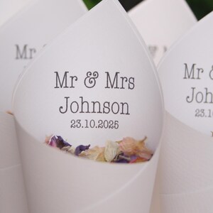 Personalized Wedding Confetti Cones: Mr & Mrs, Handmade - Etsy