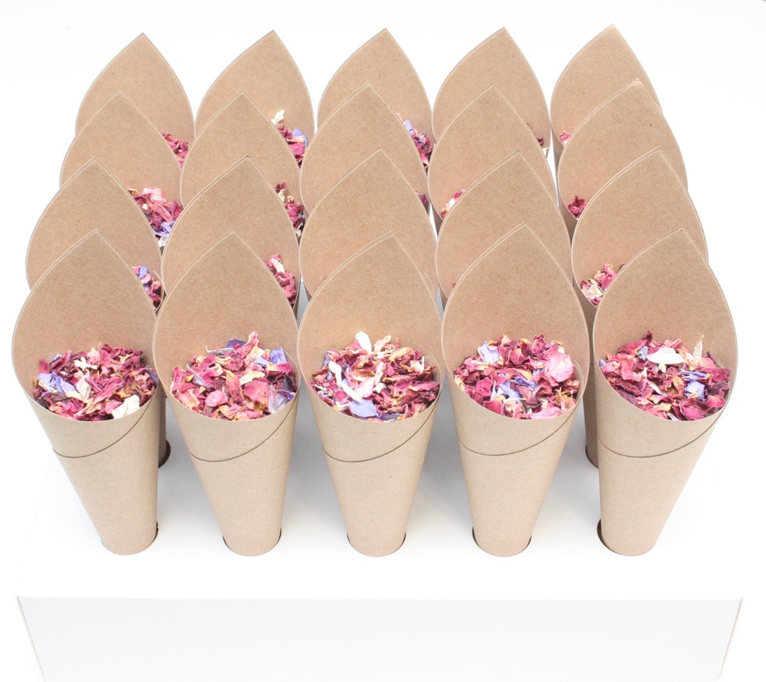 Wedding Confetti Cones Package 20 Plain Cones, 2 Litres of ...