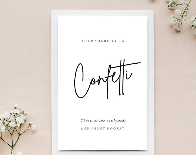 Confetti Wedding Sign Printable Template, Wedding Décor, Printable ...